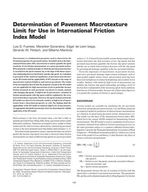 Pdf Determination Of Pavement Macrotexture Limit For Use In