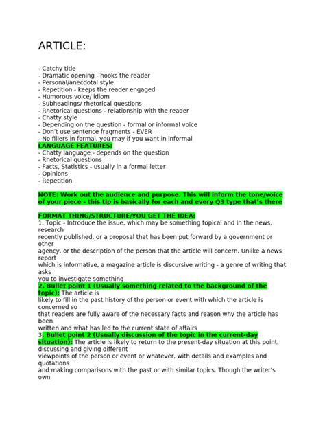 Article Writing Sample Igcse Pdf Rhetoric Communication