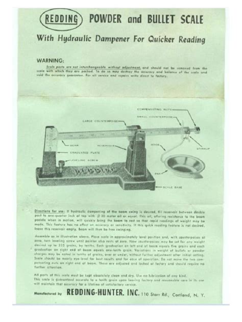 Redding No 1 Powder Scale Pdf