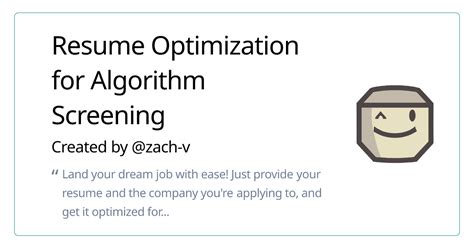 Resume Optimization For Algorithm Screening