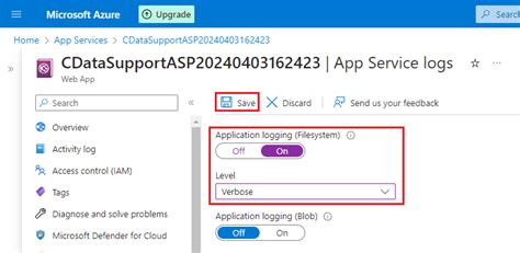 generating log files on azure application services community