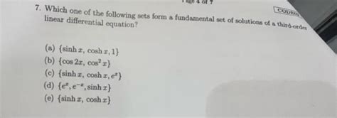 solved 7 which one of the following sets form a fundamental
