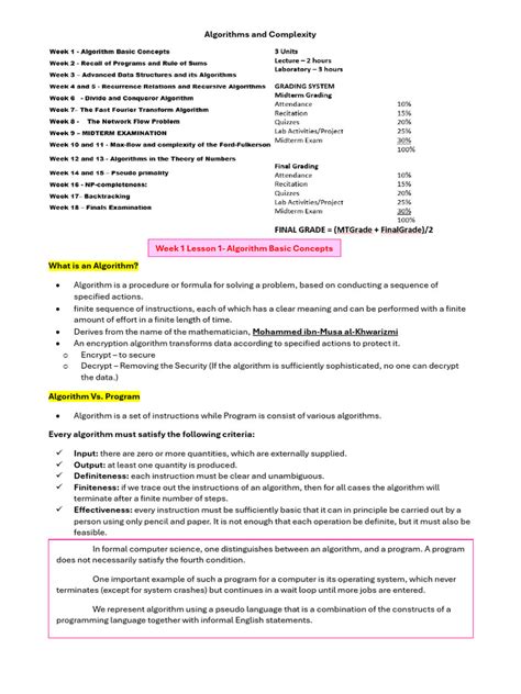 Algorithms Complexity Reviewer Lahat Ng Ni Lesson Pdf Data Type