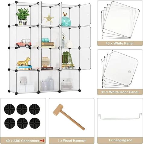 12 Cube Storage Organizer With Shoe Rack Closet Portable Wardrobe Combination Modular Cabinet