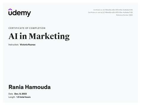 rania hamouda on linkedin udemy course completion certificate