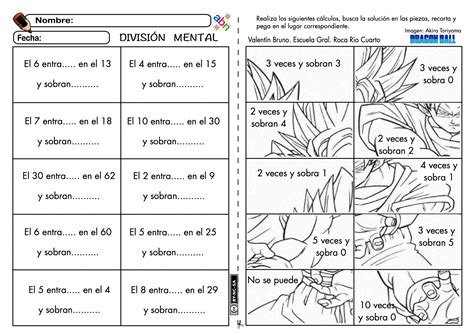 Recopilatorio De Divisiones Con Dividendo De Hasta 2 Cifras Y Divisor