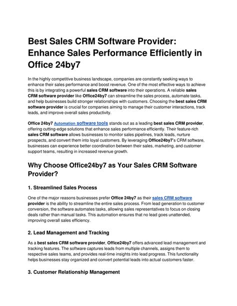 Ppt Best Sales Crm Software Provider Enhance Sales Performance