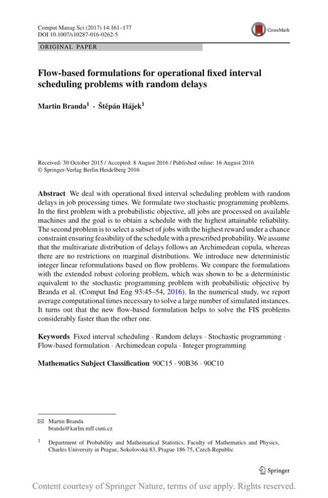 flow based formulations for operational fixed interval scheduling