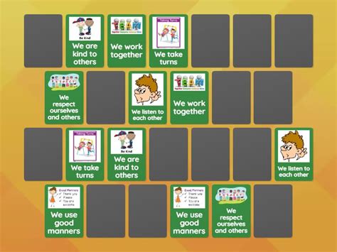 Classroom Rules Matching Pairs