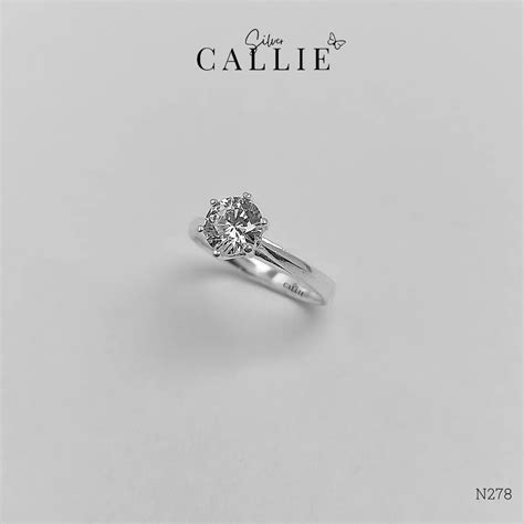 N278 Nhẫn Bạc Callie Silver 1 Viên Chủ 6 Chấu Trang Sức Bạc Callie