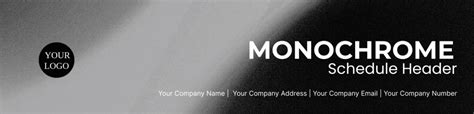 Free Monochrome Schedule Header Template To Edit Online