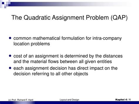 Ppt The Quadratic Assignment Problem Qap Powerpoint Presentation