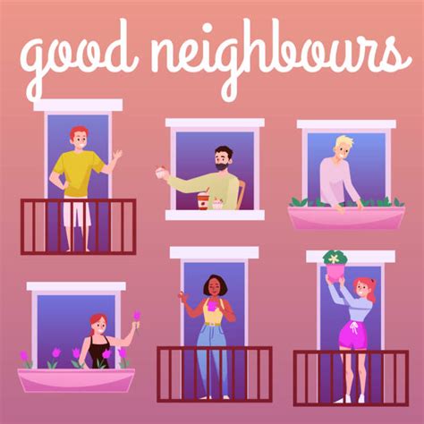 260 Meeting Neighbors Stock Illustrations Royalty Free Vector