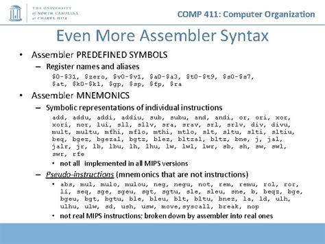 Comp 411 Computer Organization Assembly And Simulation Don