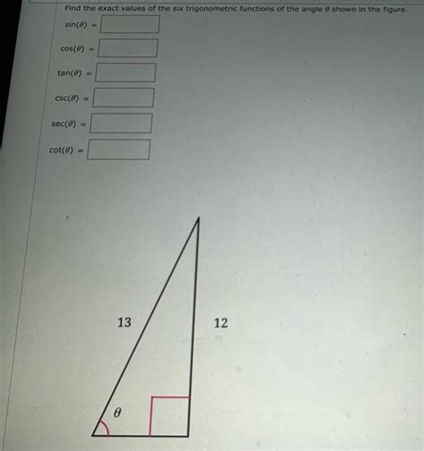 Solved Find The Exact Values Of The Six Trigonometric Chegg Com