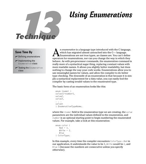 C Timesaving Techniques 13 Save Time By Defining Enumerations Implementing The