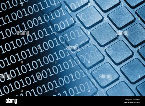 Binary Code On Keyboard Digital Data Technology Programming And