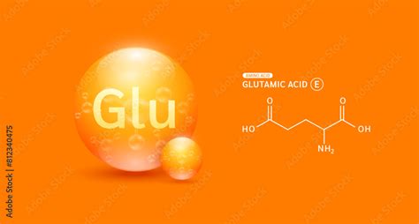 Glutamic Acid Amino Orange And Chemical Formula Structural