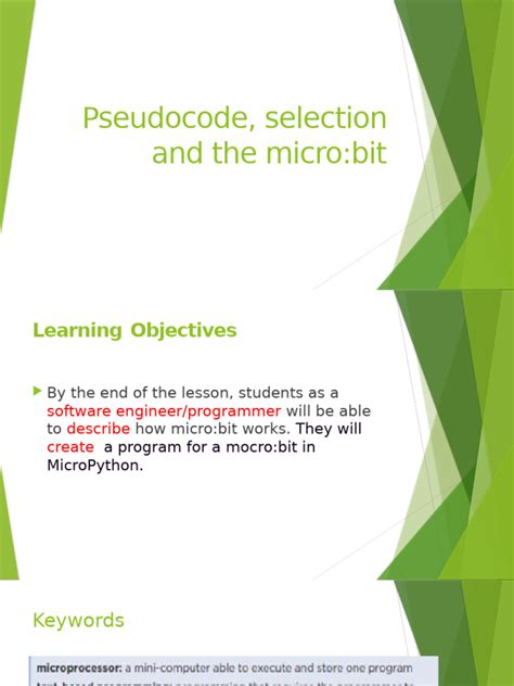 pseudocode selection and the micro pdf