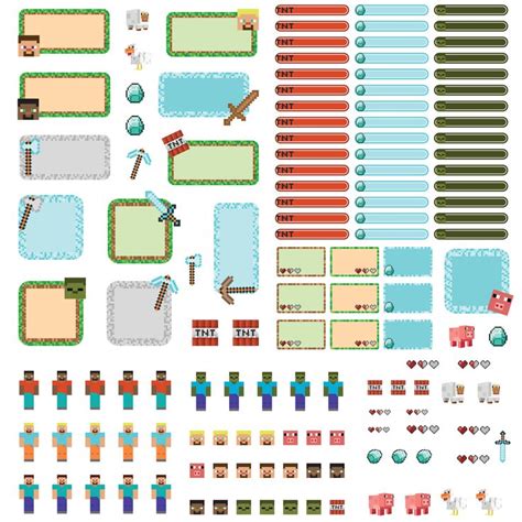 Etiquetas Escolares Minecraft Personalizadas 139un Sticker Template