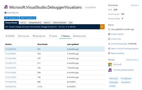 Use Custom Nuget Package For VS Visual Studio Visualizer Library Reference Instead Of