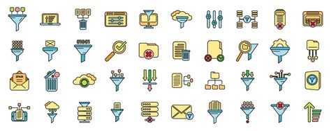 Contenido Filtrar íconos Conjunto Color Línea 46038391 Vector En Vecteezy