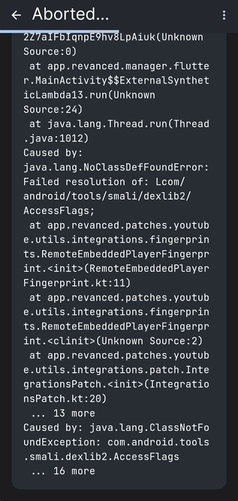 Aborted · Issue 1081 · Revancedrevanced Manager · Github