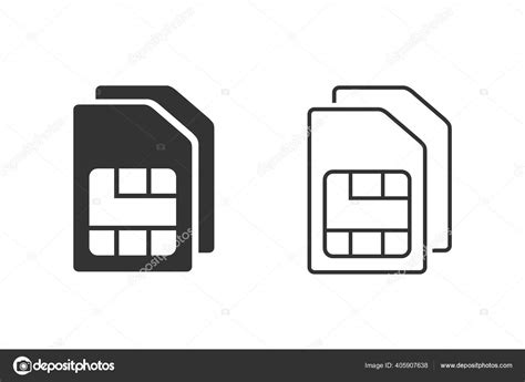 Sim Card Vector Line Icon Set Sim Card Icon Symbol Sim Card Mobile