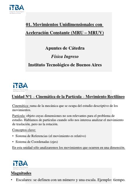 Mru Mruv Pdf Velocidad Cinemática