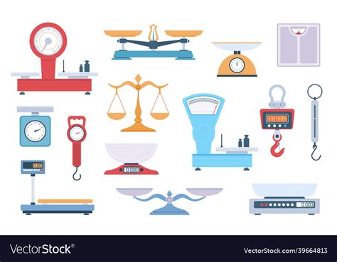 Scales Types Different Variants Weighing Vector Image