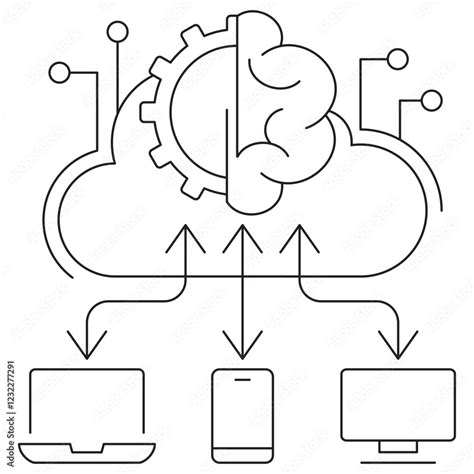 Machine Learning As A Service Icon Mlaas Simple Outline Monochrome Black Vector Pictogram With