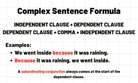 What Is A Complex Sentence Writers At Work