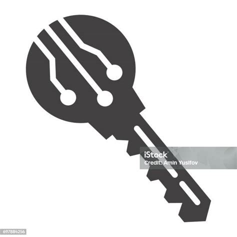 전자 키 솔리드 아이콘 보안 및 액세스 벡터 그래픽 흰색 배경 Eps 10 문양 패턴 감지기에 대한 스톡 벡터 아트 및 기타 이미지 Istock