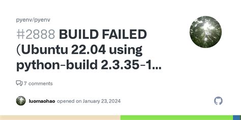 Build Failed Ubuntu 2204 Using Python Build 2335 10 G2374260e