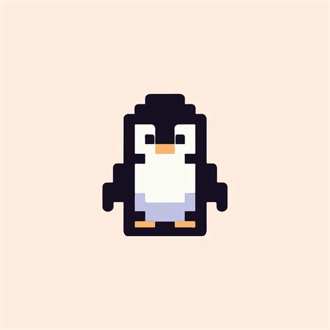 Pixel Art Penguin On A Beige Background 60796286 Vector Art At Vecteezy