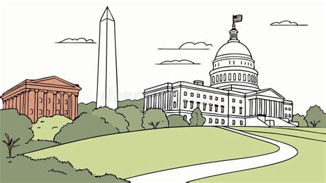 Us Capitol Building Iconic American Landmark In Washington D C Vector Design Generative Ai