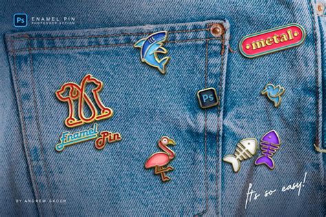 Enamel Pin Photoshop Action Actions And Presets Including Photoshop