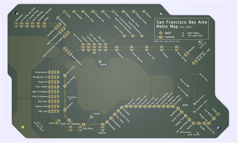 Designed A Pcb Bartcaltrainmunivta System Map For Fun This Is Still A Prototype And Ive
