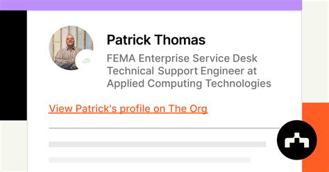 Patrick Thomas Fema Enterprise Service Desk Technical Support