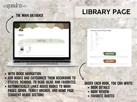 Notion Book Tracker Template Reading Tracker Book Log Etsy