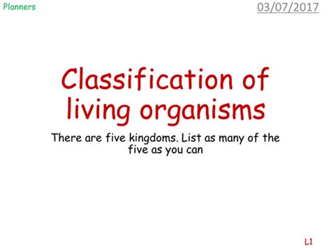 Classifiation Teaching Resources
