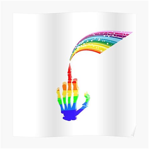 Rainbow Middle Finger Poster By Avit1 Redbubble