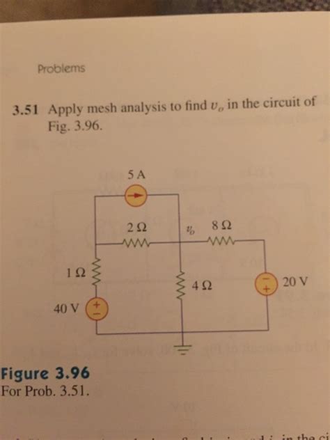 Solved Apply Mesh Analysis To Find V O In The Circuit Of Chegg