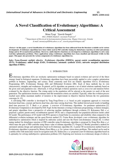 evolutionary algorithms classification pdf evolution mathematical