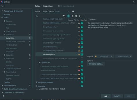 Gradle Suppressing Unused Warnings For Public API Functions In Intellij For Kotlin Stack