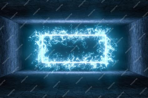 Premium Photo The Particles With Geometrical Shape In A Dark Room 3d