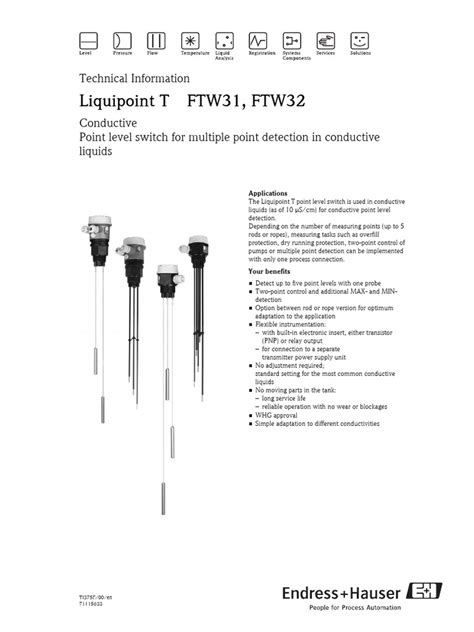 Conductive Level Switch Pdf Direct Current Switch