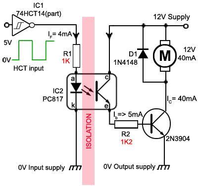 Optocoupler Motor Drive Circuit Electronic Circuit Projects Electronic Circuit Design Basic