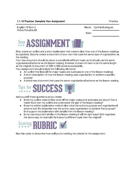 1110 Practice Complete Your Assignment 11 Practice Complete Your