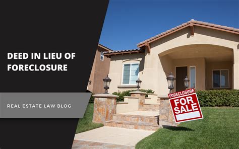 Deed In Lieu Of Foreclosure Example Law Site D
